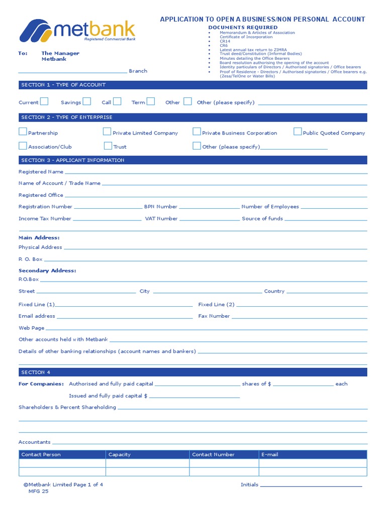 BUSINESS APPLICATION FORM Final | PDF | Banks | Passport