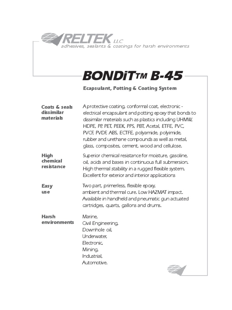 4x-Datasheet BONDiT B-45 | PDF | Polyurethane | Epoxy