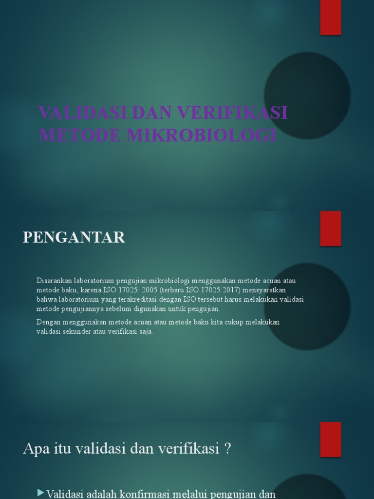 Validasi dan Verifikasi Metode Mikrobiologi | PDF