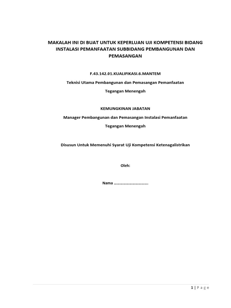 Makalah Uji Lev 6 Iptl TM | PDF