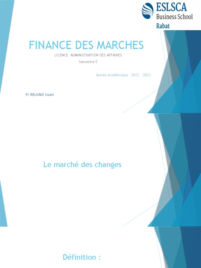 Marché Des Changes | PDF | Taux de change | Forex