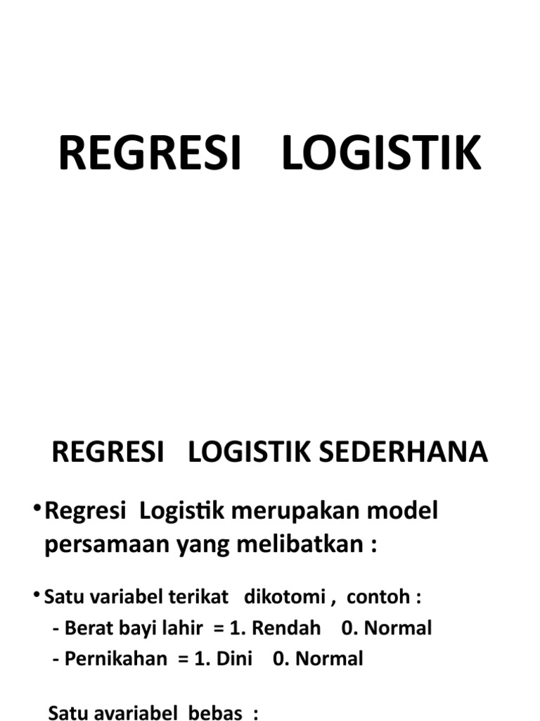 Regresi Logistik Dan Uji Wald | PDF