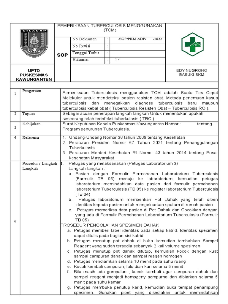 Prosedur Pemeriksaan TCM untuk TBC | PDF | Pengembangan Diri | Sains ...