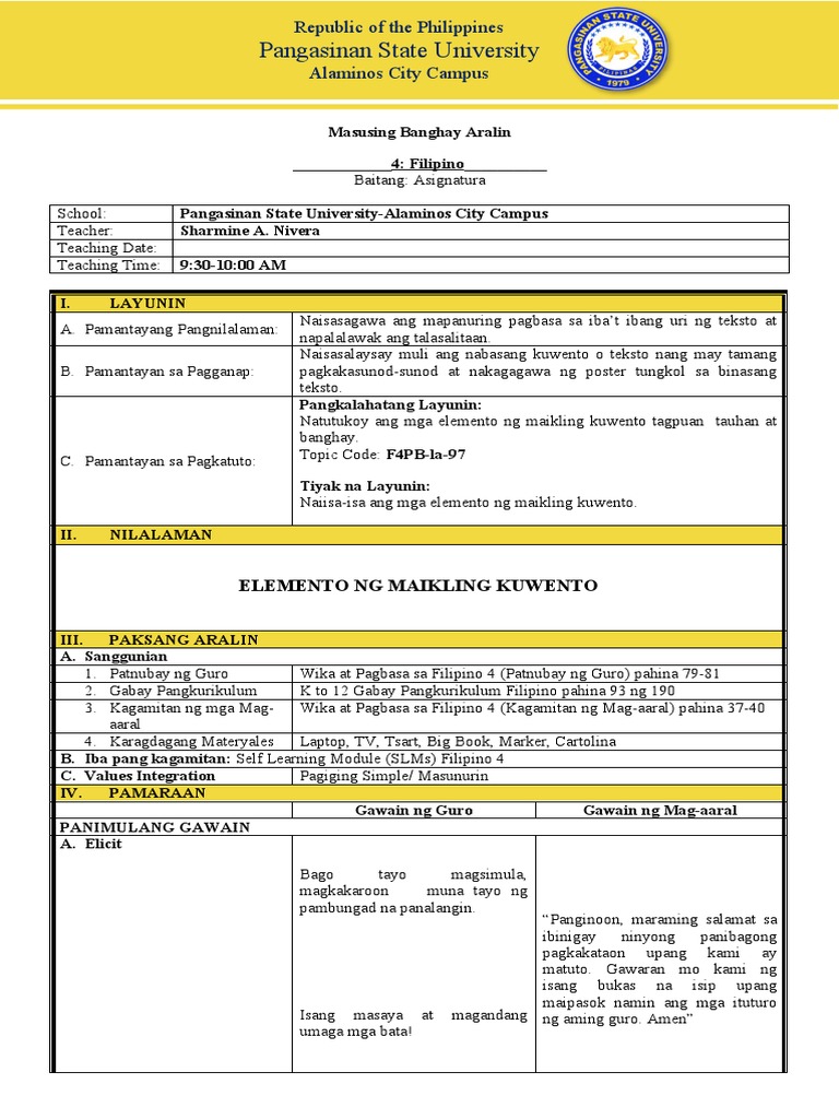 Jaymark Garcia MASUSING BANGHAY ARALIN | PDF