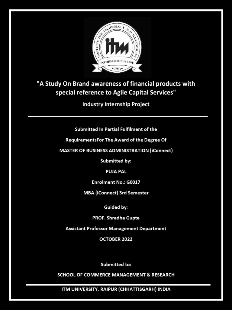 Brand Awareness of Financial Products at Agile Capital Services | PDF ...