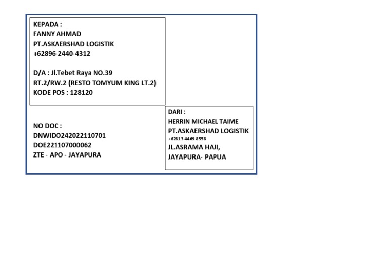 Alamat Kantor Aska Jakarta | PDF