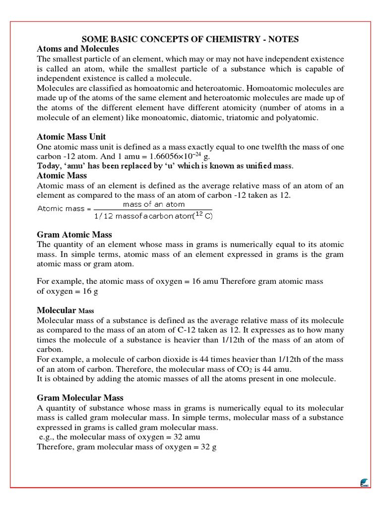 A Comprehensive Overview of Fundamental Chemistry Concepts Including Atomic Structure, Molecular ...