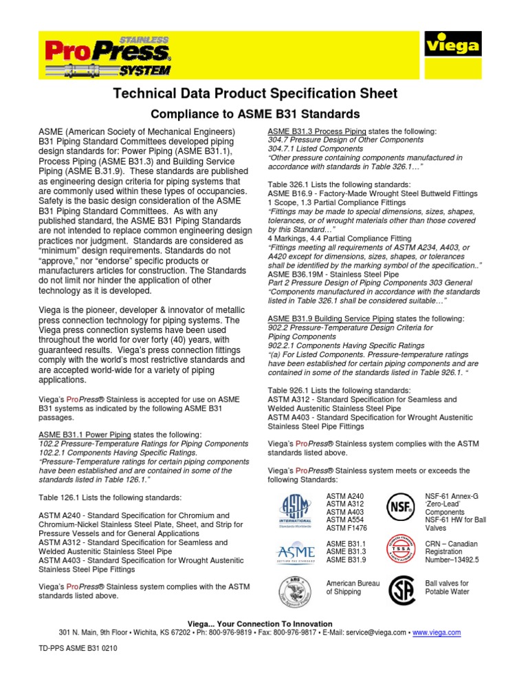 ProPress Piping B31 For Process Pipe | PDF | Pipe (Fluid Conveyance ...