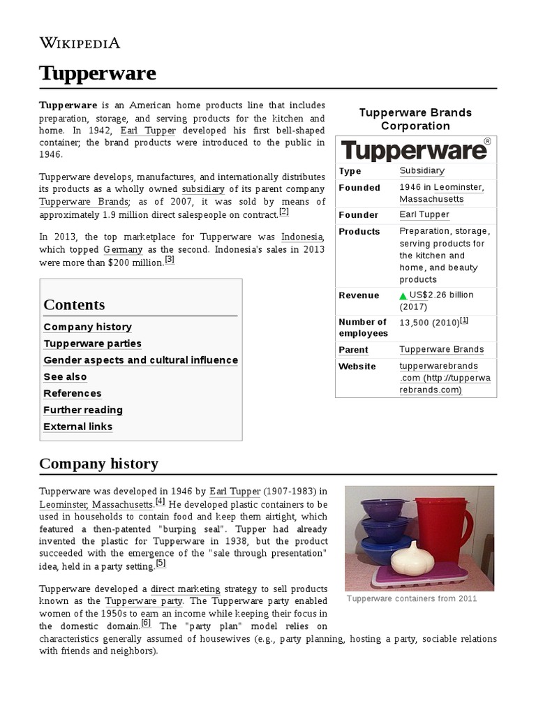 Tupperware | PDF | Sales