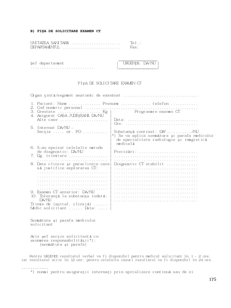 Fisa Solicitare CT | PDF