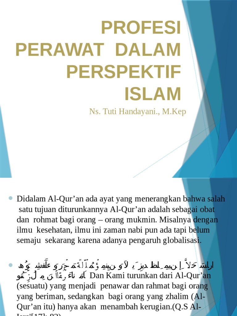 Profesi Perawat Dalam Persepektif Islam | PDF