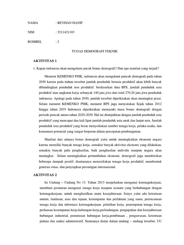 Reyhan Hanif - Ketenagakerjaan | PDF