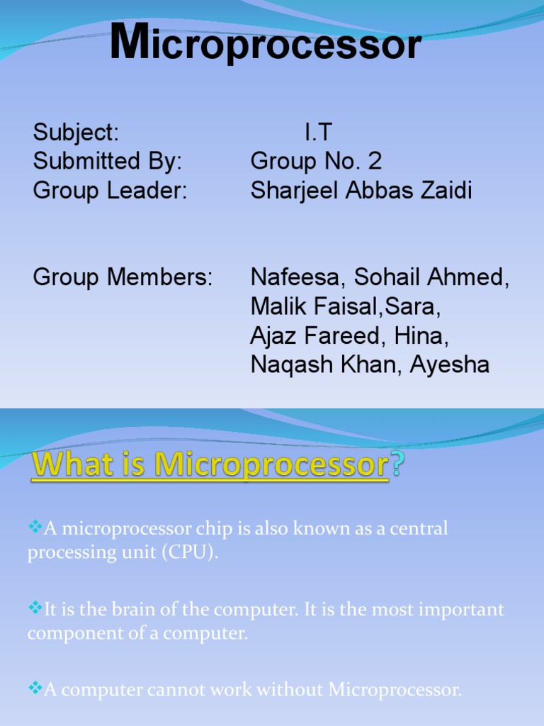 Sharjeel Zaidi Microprocessor | PDF | Microprocessor | Central Processing Unit