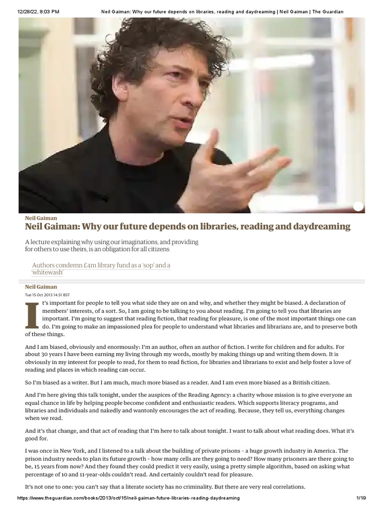 Neil Gaiman on Libraries and Reading | PDF | Libraries | Books