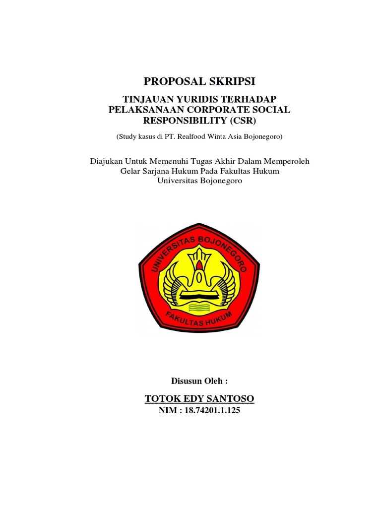 Proposal Skripsi (Bab 1) - Totok Edi - Dospem 1 | PDF