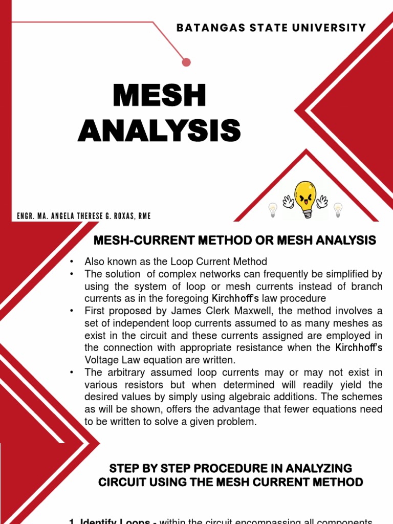 Lecture 9 - Mesh Analysis | PDF | Electrical Network | Electronics