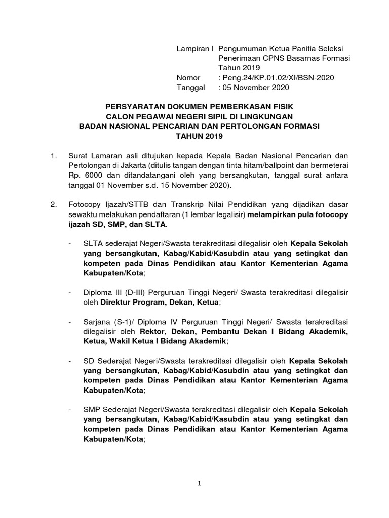 Lampiran Pengumuman | PDF