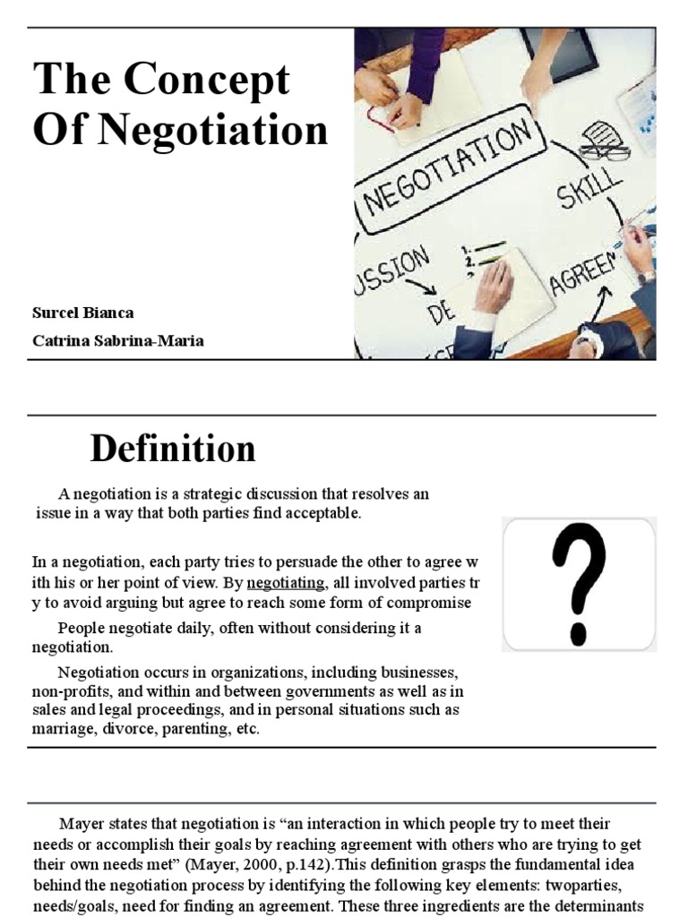 The Concept of Negotiation | PDF | Negotiation | Economies