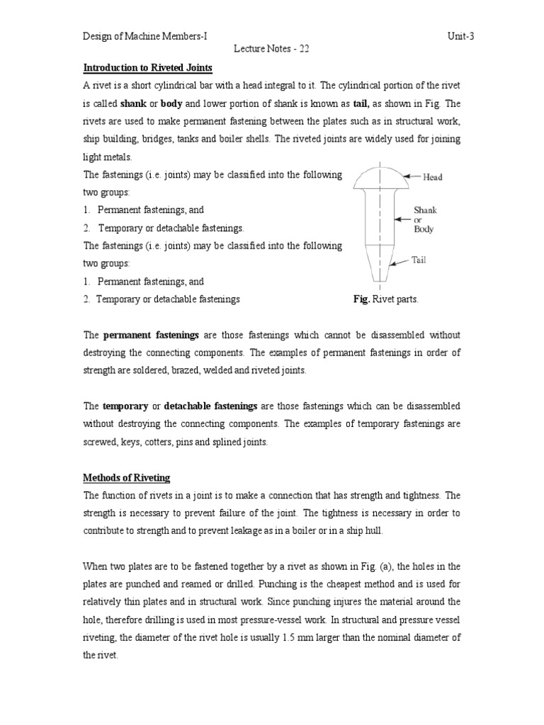 Design of Rivets & Welded Joints | PDF | Rivet | Welding