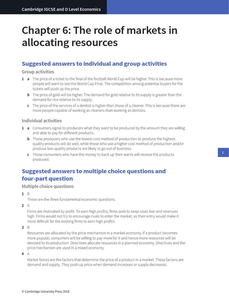 IGCSE Economics Self Assessment Chapter 6 Answers 2nd Ed | PDF | Prices ...