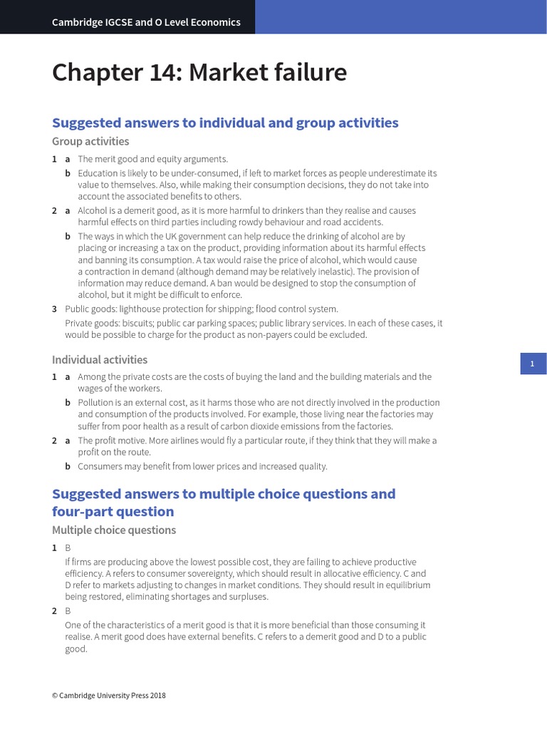 IGCSE Economics Self Assessment Chapter 14 Answers | PDF | Externality | Taxes