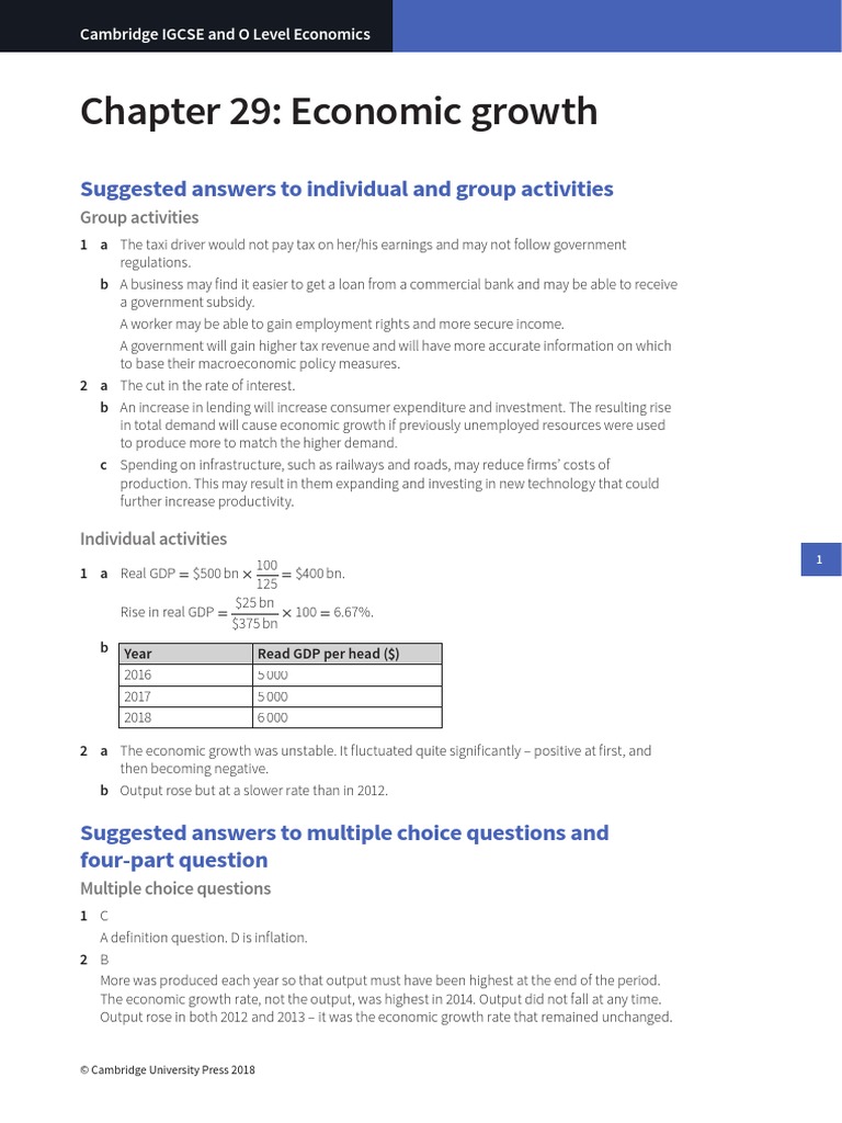 IGCSE Economics Self Assessment Chapter 29 Answers | PDF | Taxes ...