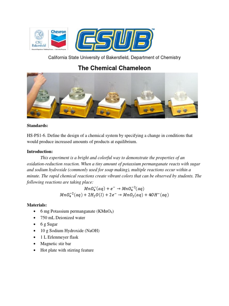 Chemical Chameleon Experiment Guide | PDF | Wellness | Technology ...