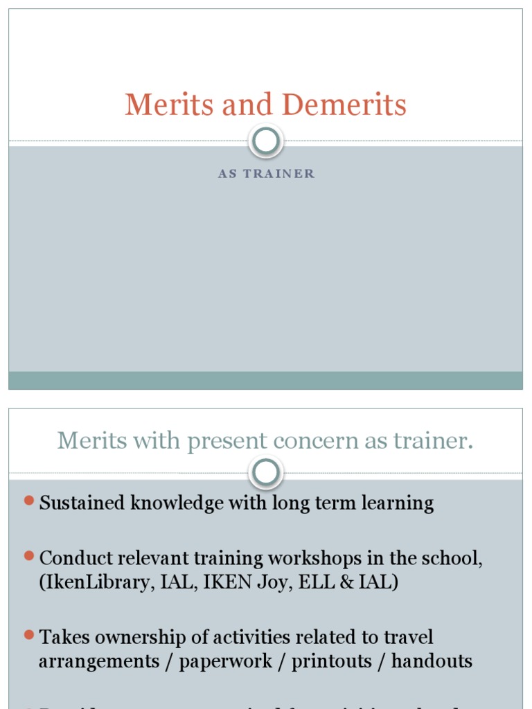 Merits and Demerits | PDF
