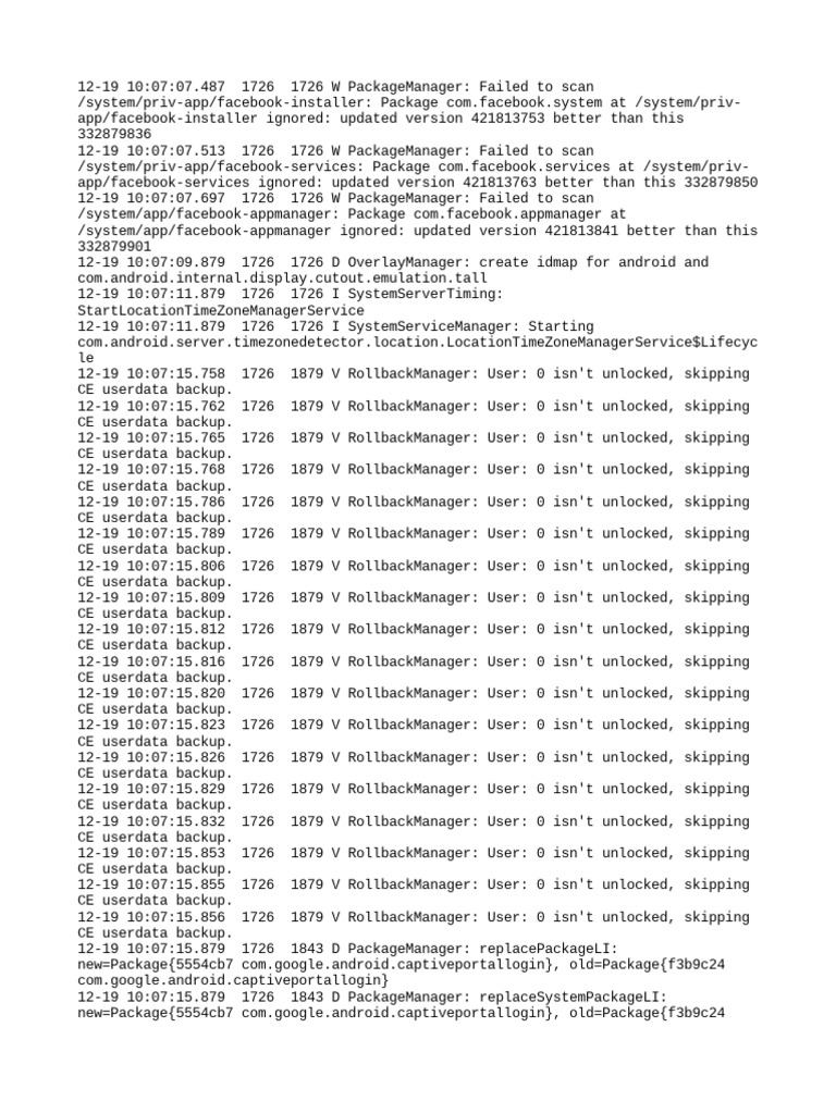 Log Pdf Android Operating System Software Development