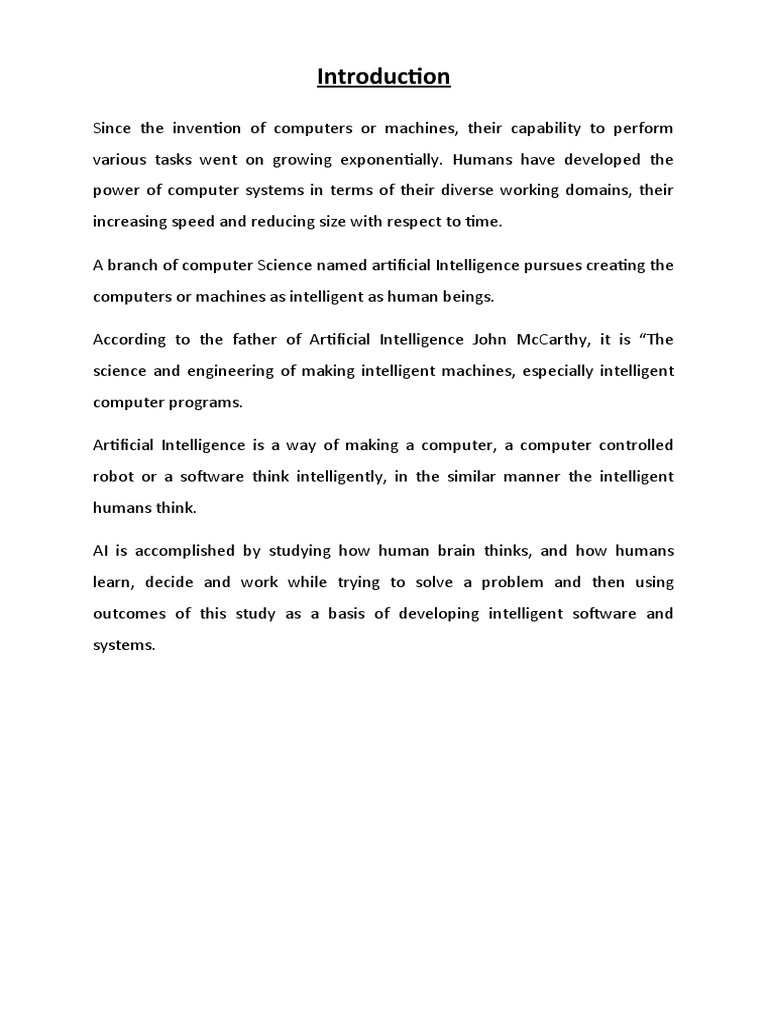 Artificial Intelligence Project Pdf Artificial Intelligence Intelligence Ai And Semantics