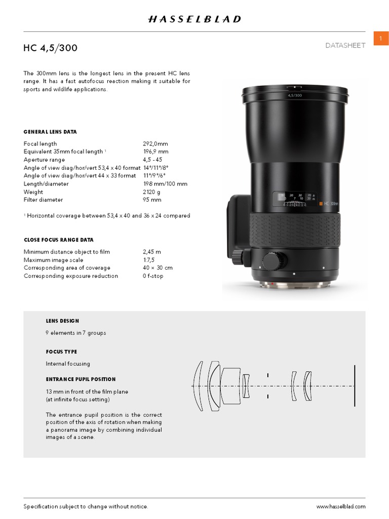 General Lens Data: Datasheet | PDF | Camera Lens | Natural Philosophy