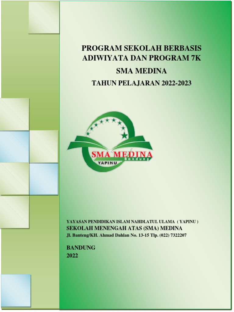ROGRAM KERJA 7K Dan Sekolah Adiwiyata | PDF