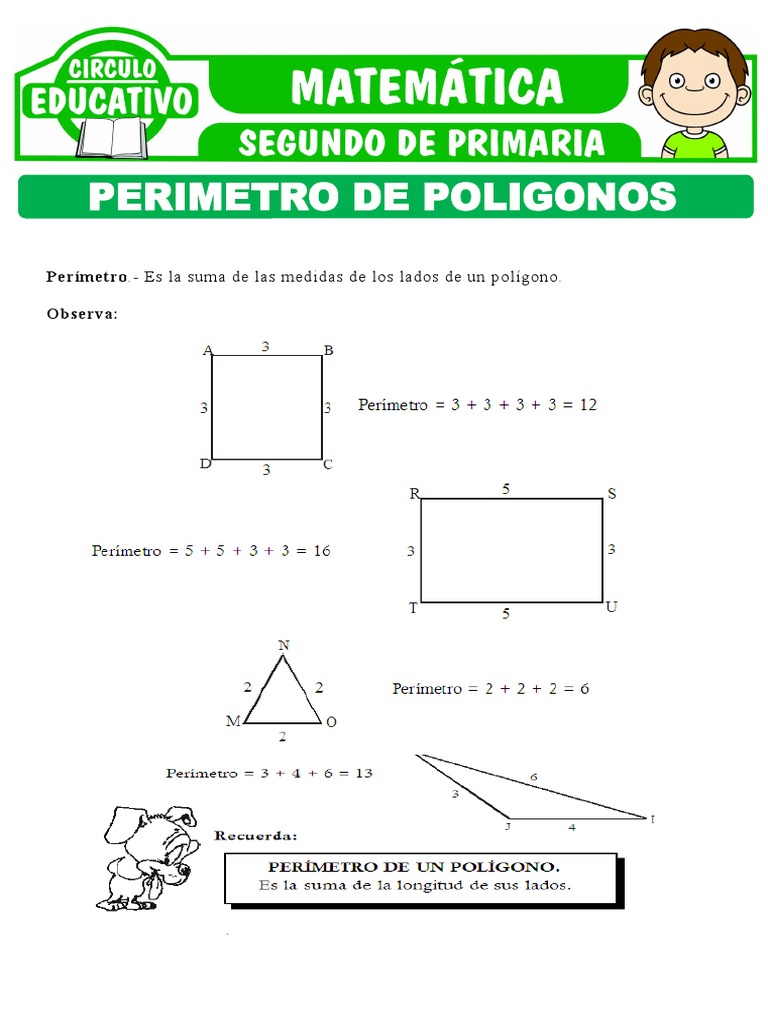 Perimetro de Poligonos para Segundo de Primaria | PDF