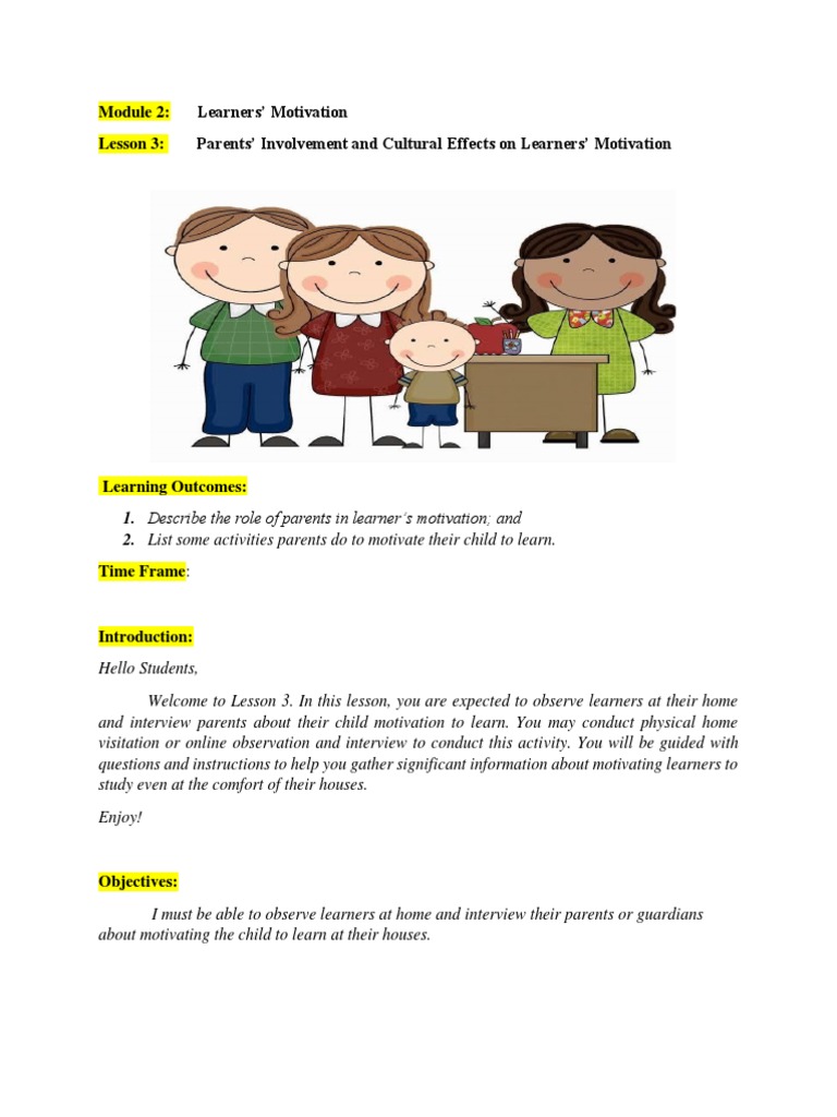 Module 2. Lesson 3 | PDF | Learning | Motivational