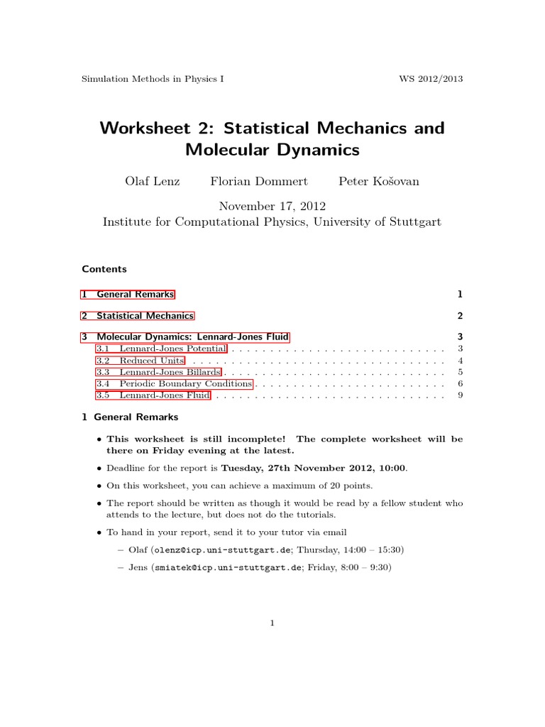 WS 2012 SM1 Worksheet2 | PDF | Applied And Interdisciplinary Physics | Physical Sciences