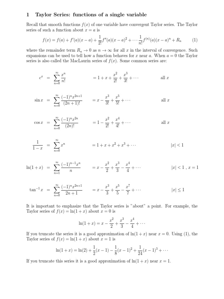 Taylor Series | PDF | Function (Mathematics) | Mathematics