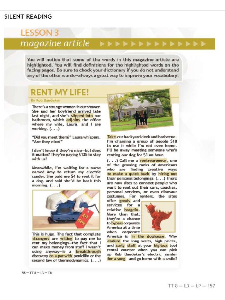 Eng 8 - Lesson 3 - Article and WB-Section2 | PDF