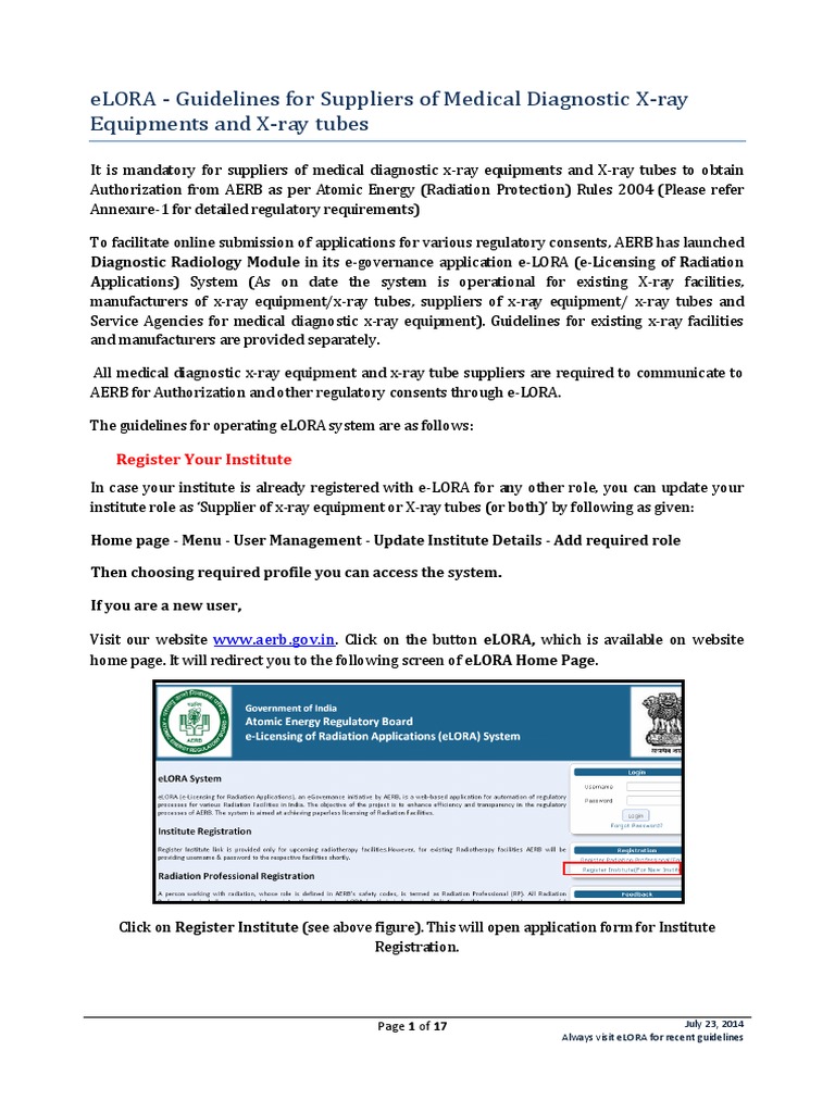 eLORA Guidelines - DR Supplier - R1 | PDF | Radiography | Ct Scan