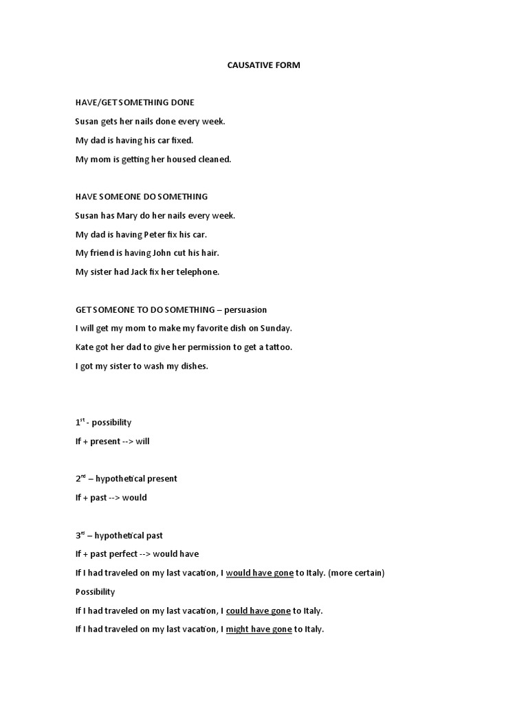 Causative Form - Examples | PDF