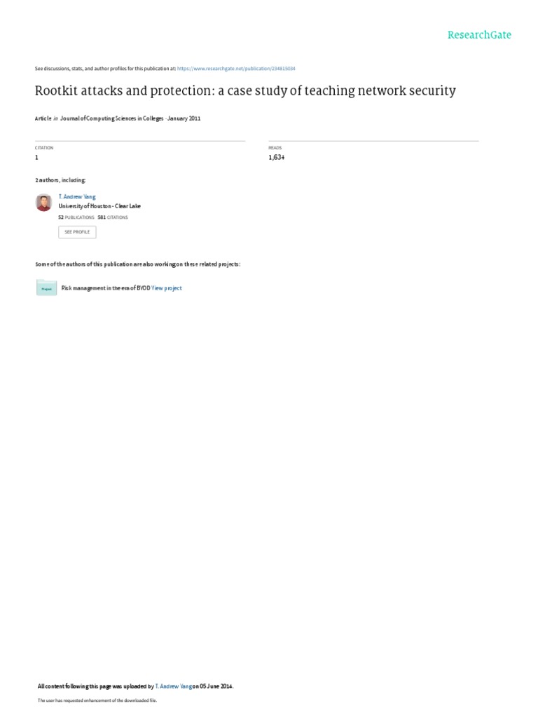 Rootkit Attacks and Protection A Case Study of Tea | PDF | Mathematics | Parallel Computing
