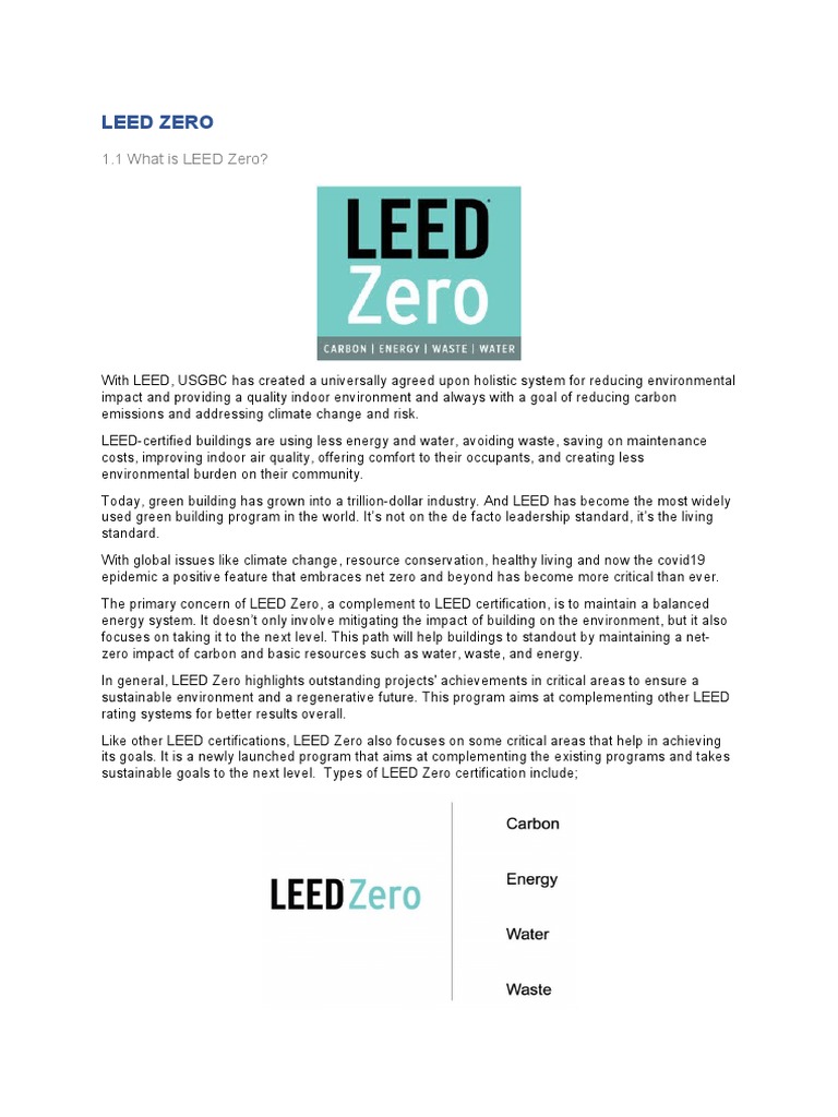 Leed Zero | PDF | Green Building | Natural Environment