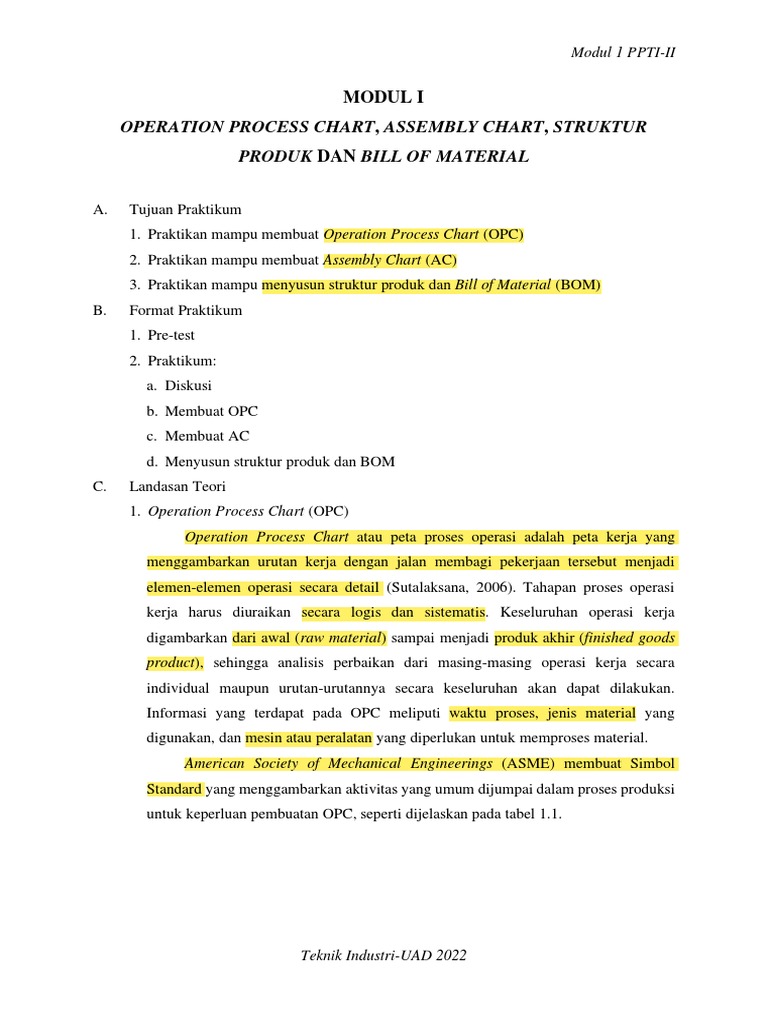 Modul 1 OPC, AC, Struktur Produk & BOM | PDF