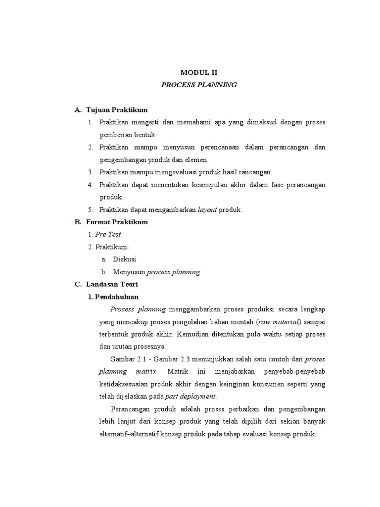 Modul 2 Process Planning | PDF