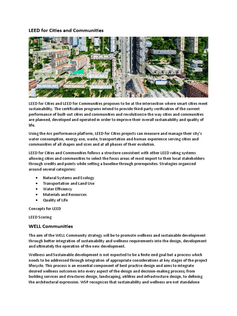 LEED For Cities and Communities & WELL Communities | PDF | Art