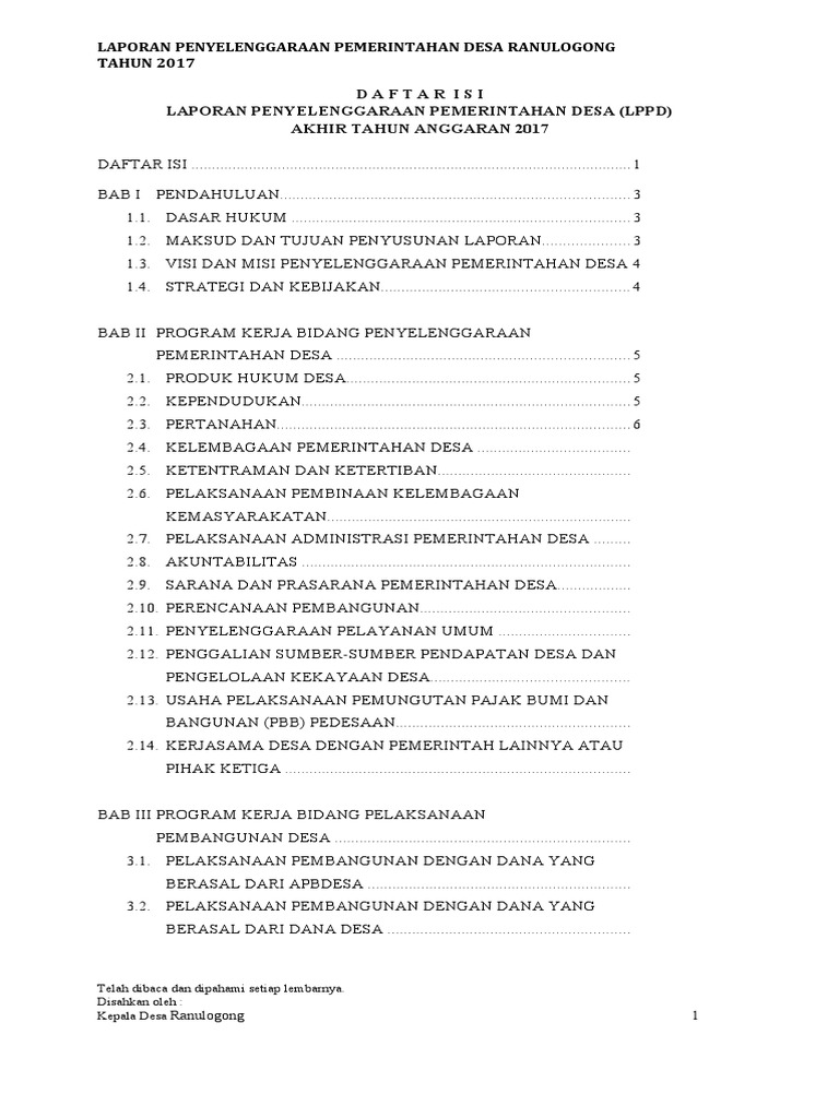 LPPD Ranulogonng 2018 | PDF | Pengelolaan Keuangan & Uang