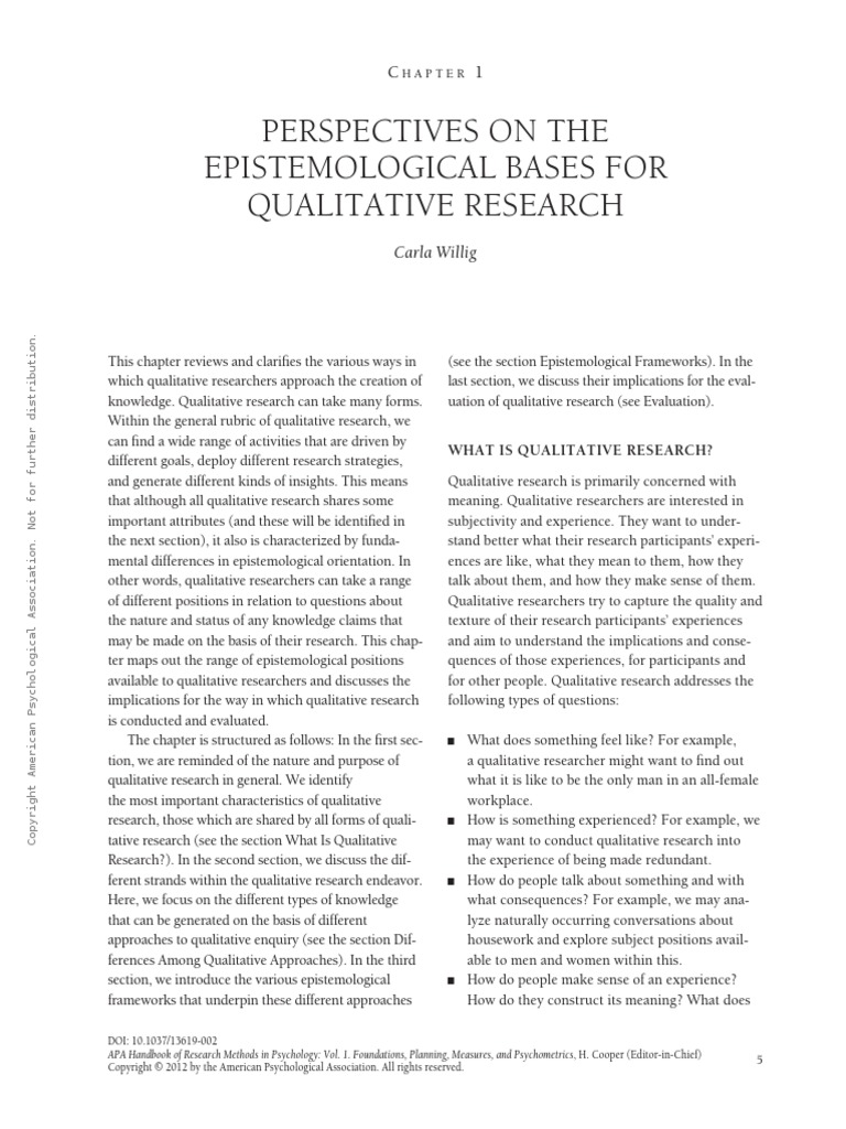 1.4 - Perspectives on the Epistemological Bases for Qualitative ...