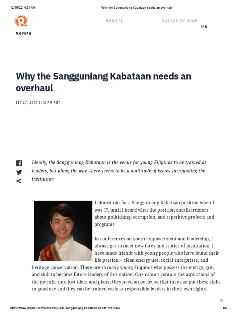 Why The Sangguniang Kabataan Needs An Overhaul | PDF