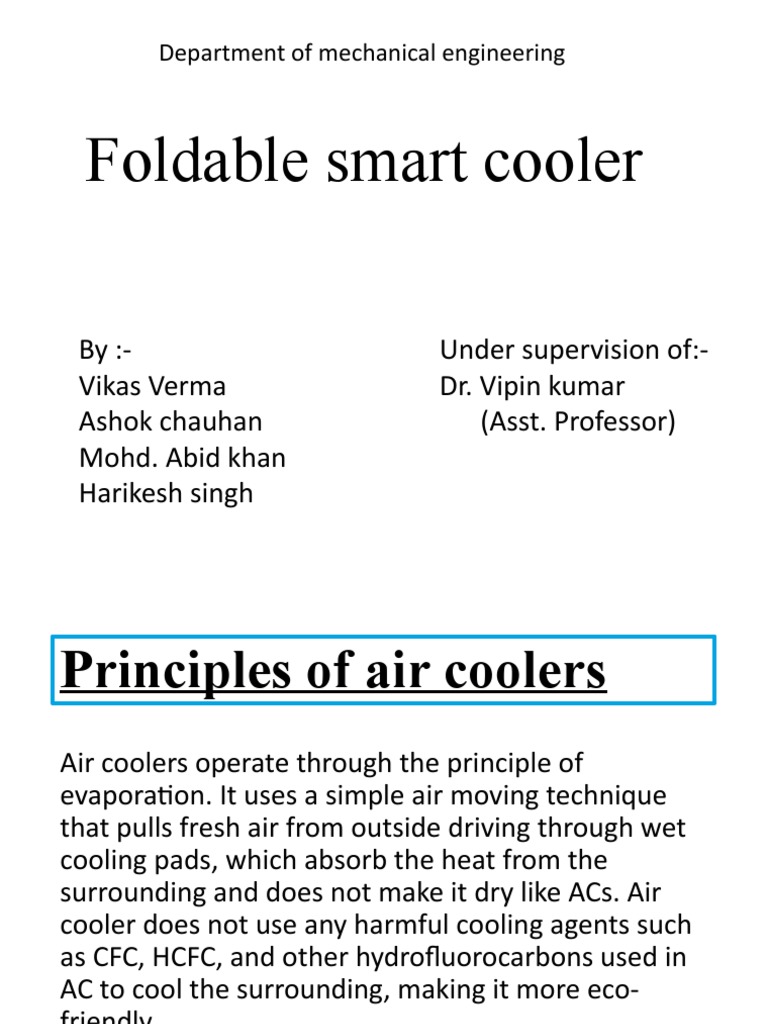 Foldable smart cooler features low power and water consumption | PDF ...