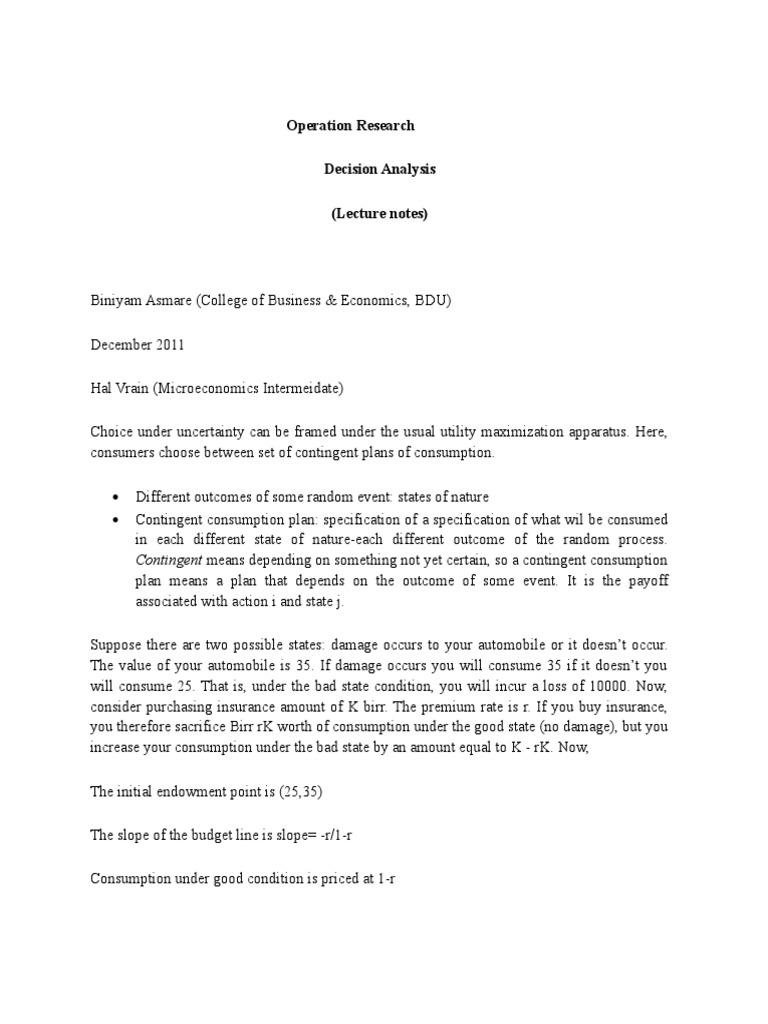 Decision Analysis | PDF | Utility | Probability Theory