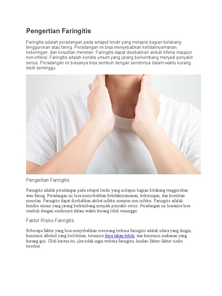 Faringitis Adalah Peradangan Pada Tenggorokan Atau Faring | PDF